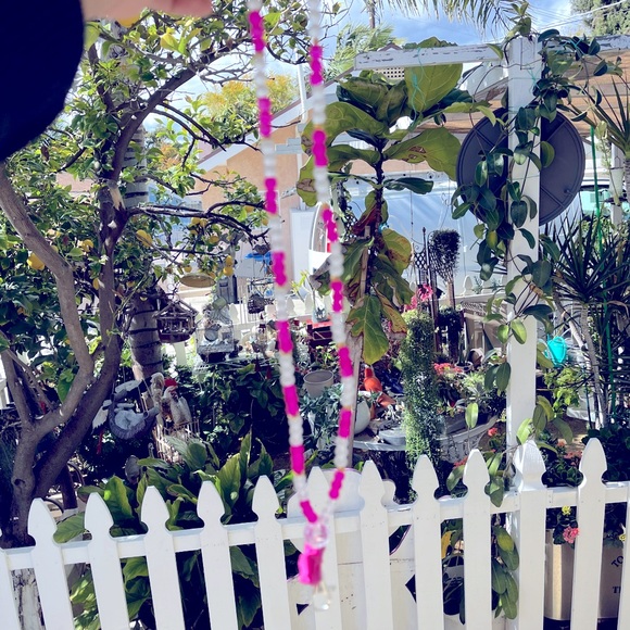 Other | Pink And White Key Hanger Or Name Tag Hanger | Poshmark